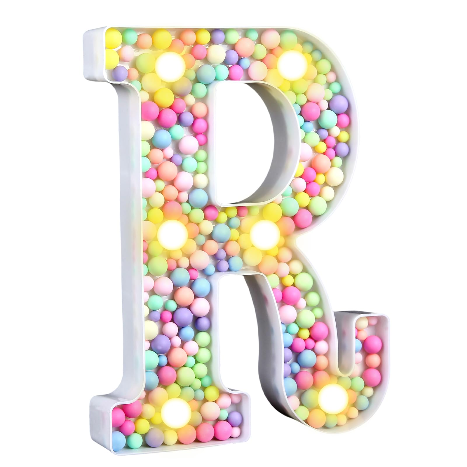 CELYANRAL Light Up Letter R – Mosaic LED Marquee Sign for Pastel Macar ...